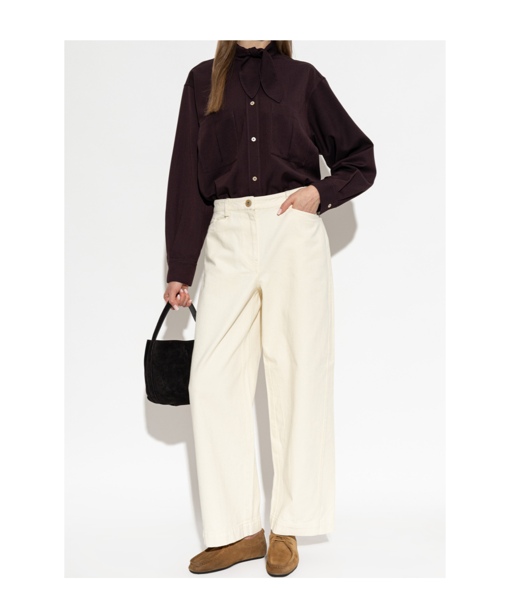 FORTE_FORTE Forte Forte Long Sleeve Shirt with Tie Detail